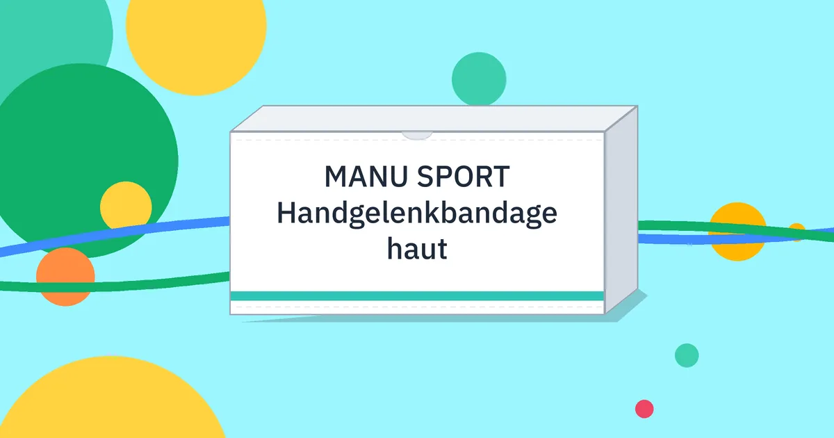 Symbolbild: Packung mit der Aufschrift MANU SPORT Handgelenkbandage haut (PZN 05044545) – Verfügbarkeit und Bezug in Apotheken in Frankfurt am Main