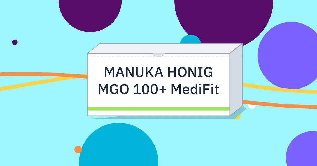 Symbolbild: Packung mit der Aufschrift MANUKA HONIG MGO 100+ MediFit (PZN 16594390) – Verfügbarkeit und Bezug in Apotheken in Frankfurt am Main
