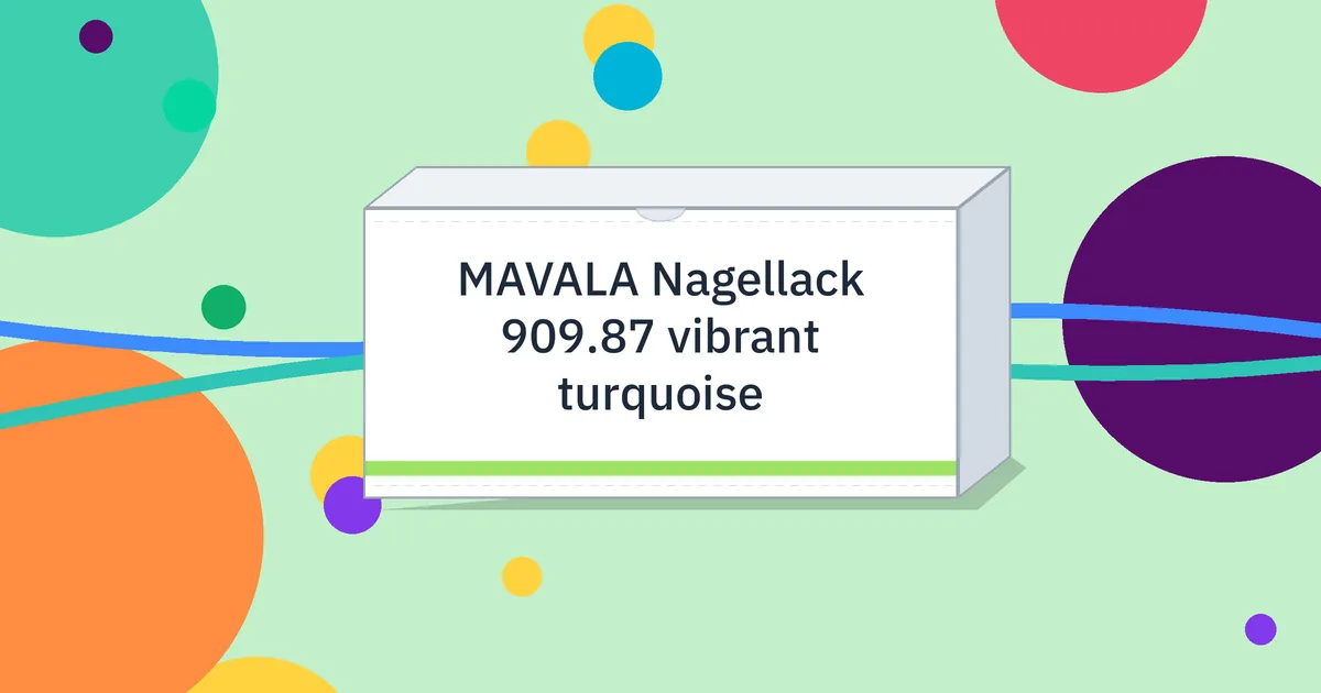 Symbolbild: Packung mit der Aufschrift MAVALA Nagellack 909.87 vibrant turquoise (PZN 15417680) – Verfügbarkeit und Bezug in Apotheken in Frankfurt am Main