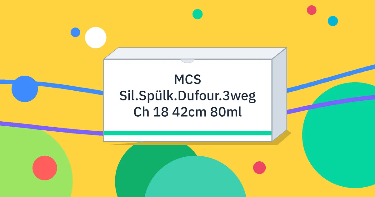 Symbolbild: Packung mit der Aufschrift MCS Sil.Spülk.Dufour.3weg Ch 18 42cm 80ml (PZN 04802877) – Verfügbarkeit und Bezug in Apotheken in Frankfurt am Main