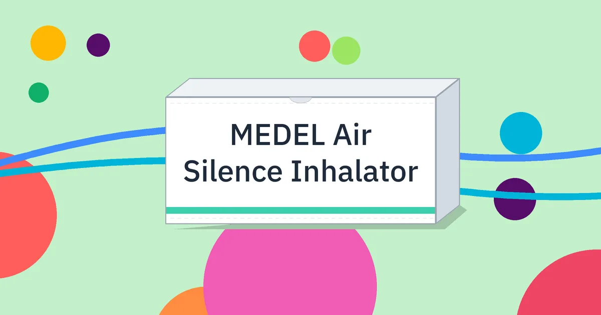 Symbolbild: Packung mit der Aufschrift MEDEL Air Silence Inhalator (PZN 19896536) – Verfügbarkeit und Bezug in Apotheken in Frankfurt am Main