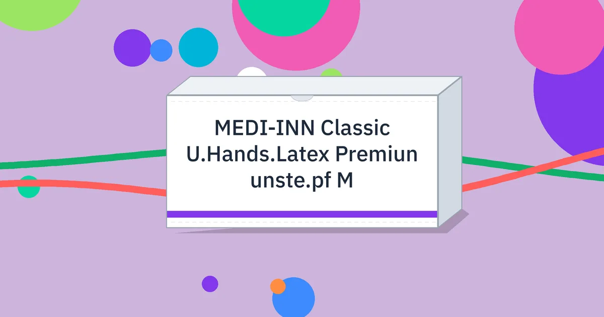 Symbolbild: Packung mit der Aufschrift MEDI-INN Classic U.Hands.Latex Premiun unste.pf M (PZN 18500602) – Verfügbarkeit und Bezug in Apotheken in Frankfurt am Main