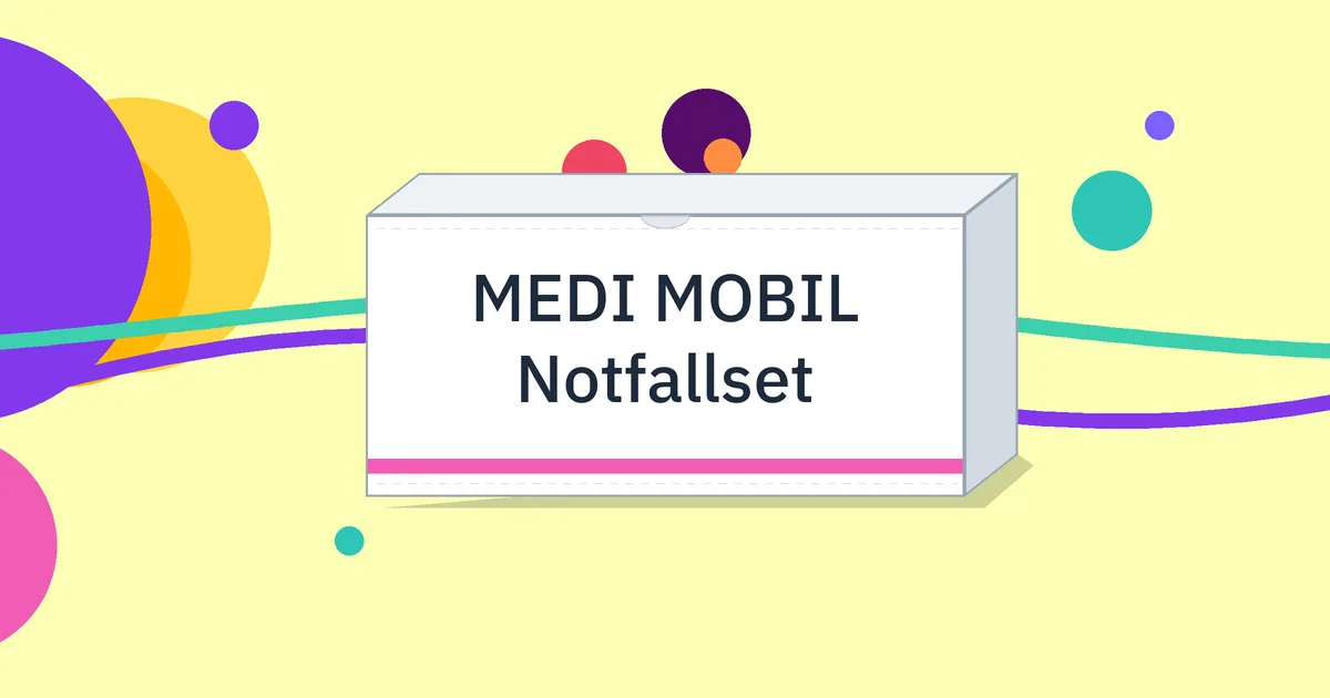 Symbolbild: Packung mit der Aufschrift MEDI MOBIL Notfallset (PZN 08912491) – Verfügbarkeit und Bezug in Apotheken in Frankfurt am Main