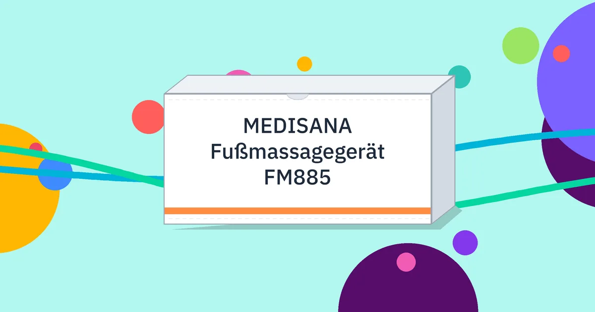 Symbolbild: Packung mit der Aufschrift MEDISANA Fußmassagegerät FM885 (PZN 14259641) – Verfügbarkeit und Bezug in Apotheken in Frankfurt am Main