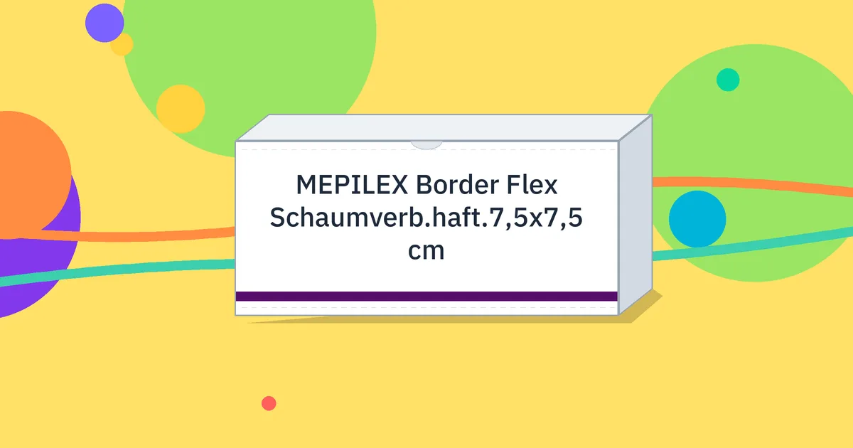 Symbolbild: Packung mit der Aufschrift MEPILEX Border Flex Schaumverb.haft.7,5x7,5 cm (PZN 18411229) – Verfügbarkeit und Bezug in Apotheken in Frankfurt am Main