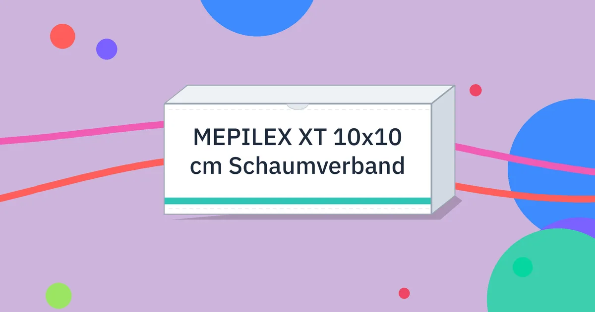 Symbolbild: Packung mit der Aufschrift MEPILEX XT 10x10 cm Schaumverband (PZN 17832897) – Verfügbarkeit und Bezug in Apotheken in Frankfurt am Main