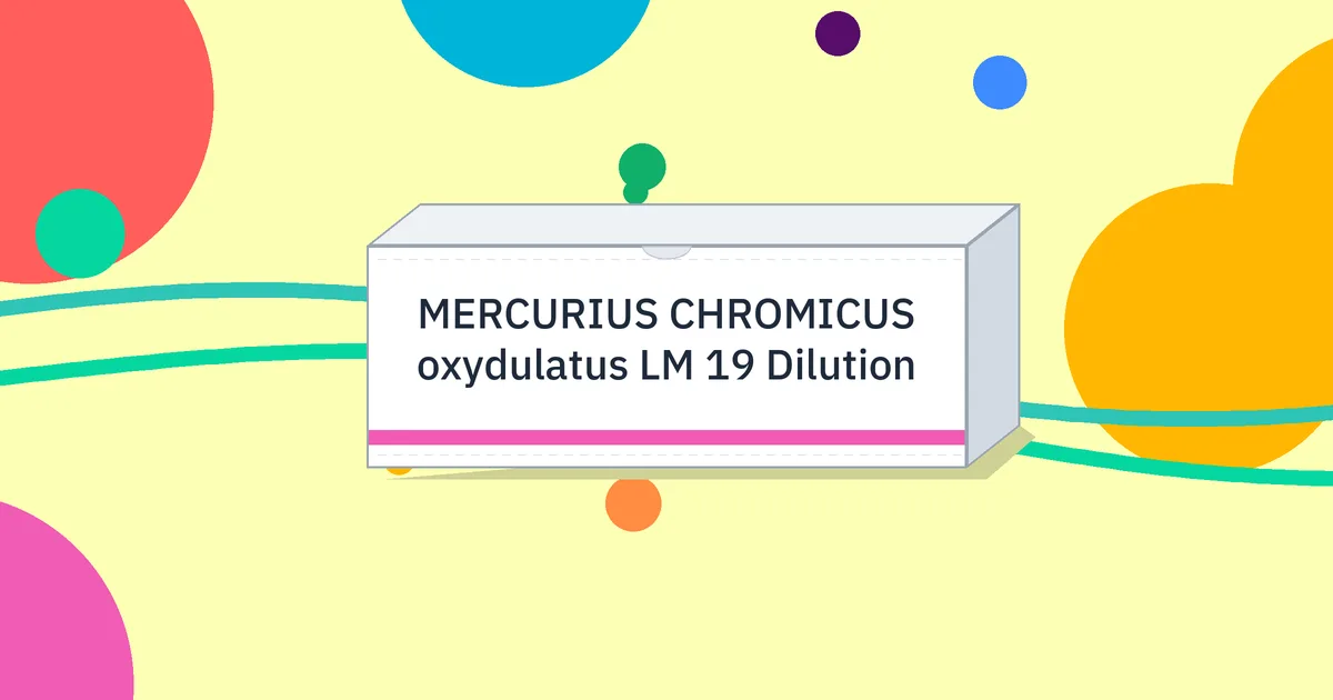 Symbolbild: Packung mit der Aufschrift MERCURIUS CHROMICUS oxydulatus LM 19 Dilution (PZN 12949583) – Verfügbarkeit und Bezug in Apotheken in Frankfurt am Main