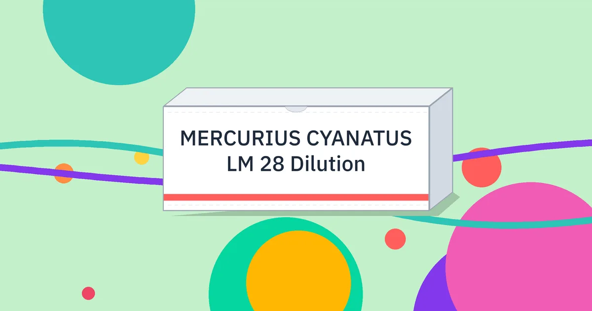 Symbolbild: Packung mit der Aufschrift MERCURIUS CYANATUS LM 28 Dilution (PZN 12951077) – Verfügbarkeit und Bezug in Apotheken in Frankfurt am Main