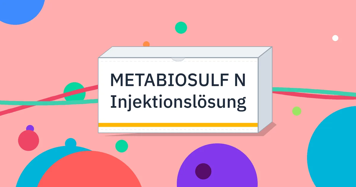 Symbolbild: Packung mit der Aufschrift METABIOSULF N Injektionslösung (PZN 01557667) – Verfügbarkeit und Bezug in Apotheken in Frankfurt am Main