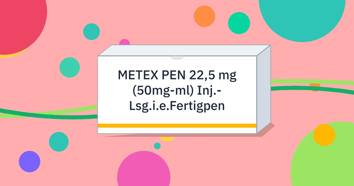 Symbolbild: Packung mit der Aufschrift METEX PEN 22,5 mg (50mg-ml) Inj.-Lsg.i.e.Fertigpen (PZN 09668426) – Verfügbarkeit und Bezug in Apotheken in Frankfurt am Main