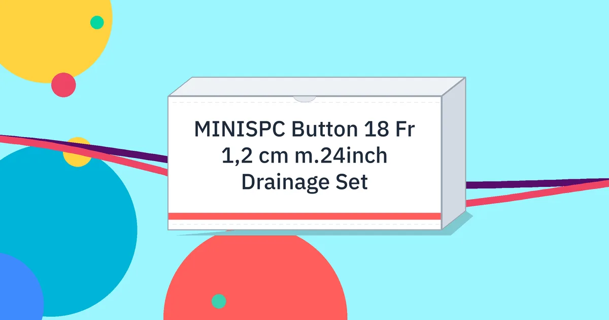 Symbolbild: Packung mit der Aufschrift MINISPC Button 18 Fr 1,2 cm m.24inch Drainage Set (PZN 20822098) – Verfügbarkeit und Bezug in Apotheken in Frankfurt am Main