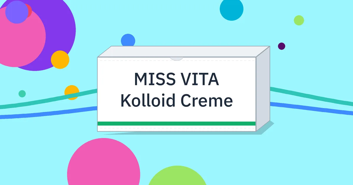 Symbolbild: Packung mit der Aufschrift MISS VITA Kolloid Creme (PZN 17585051) – Verfügbarkeit und Bezug in Apotheken in Frankfurt am Main