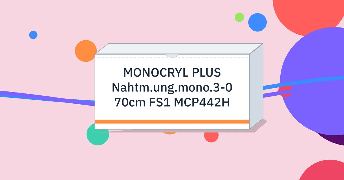 Symbolbild: Packung mit der Aufschrift MONOCRYL PLUS Nahtm.ung.mono.3-0 70cm FS1 MCP442H (PZN 19760587) – Verfügbarkeit und Bezug in Apotheken in Frankfurt am Main
