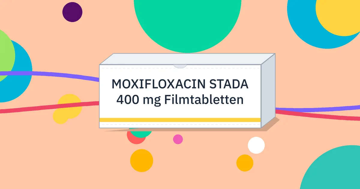 Symbolbild: Packung mit der Aufschrift MOXIFLOXACIN STADA 400 mg Filmtabletten (PZN 10251364) – Verfügbarkeit und Bezug in Apotheken in Frankfurt am Main