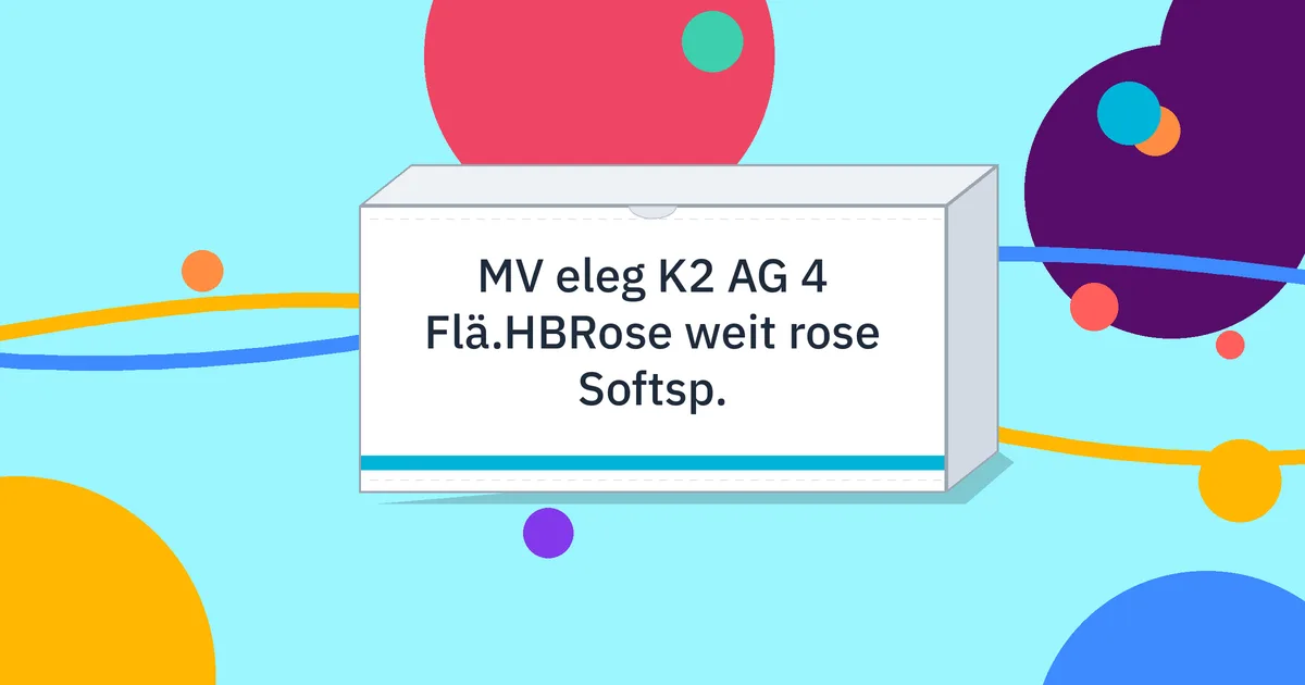 Symbolbild: Packung mit der Aufschrift MV eleg K2 AG 4 Flä.HBRose weit rose Softsp. (PZN 15720042) – Verfügbarkeit und Bezug in Apotheken in Frankfurt am Main
