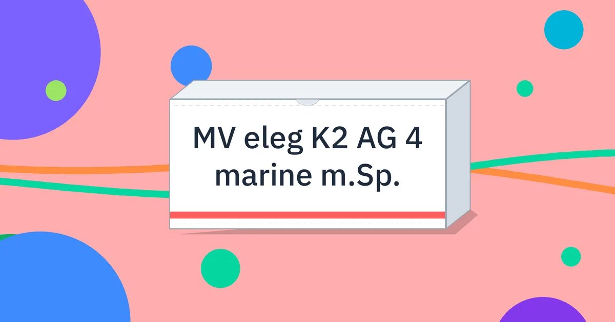 Symbolbild: Packung mit der Aufschrift MV eleg K2 AG 4 marine m.Sp. (PZN 14612617) – Verfügbarkeit und Bezug in Apotheken in Frankfurt am Main
