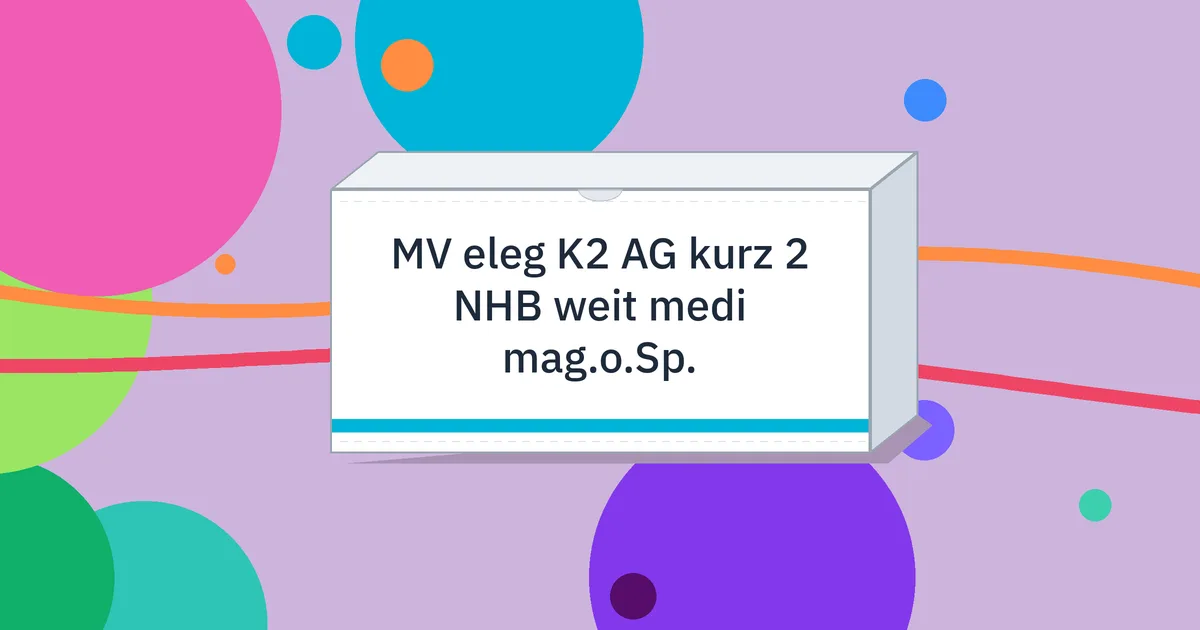 Symbolbild: Packung mit der Aufschrift MV eleg K2 AG kurz 2 NHB weit medi mag.o.Sp. (PZN 15714567) – Verfügbarkeit und Bezug in Apotheken in Frankfurt am Main