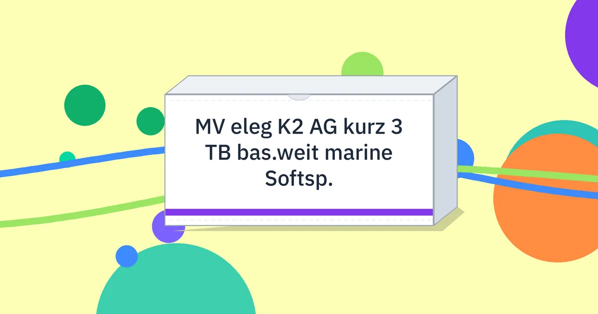 Symbolbild: Packung mit der Aufschrift MV eleg K2 AG kurz 3 TB bas.weit marine Softsp. (PZN 14608633) – Verfügbarkeit und Bezug in Apotheken in Frankfurt am Main
