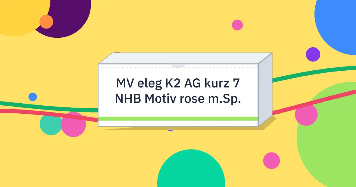 Symbolbild: Packung mit der Aufschrift MV eleg K2 AG kurz 7 NHB Motiv rose m.Sp. (PZN 15707892) – Verfügbarkeit und Bezug in Apotheken in Frankfurt am Main