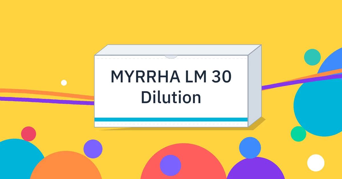Symbolbild: Packung mit der Aufschrift MYRRHA LM 30 Dilution (PZN 12957795) – Verfügbarkeit und Bezug in Apotheken in Frankfurt am Main