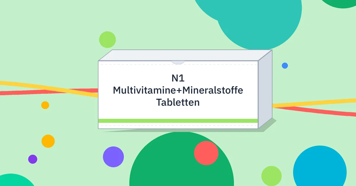 Symbolbild: Packung mit der Aufschrift N1 Multivitamine+Mineralstoffe Tabletten (PZN 16929614) – Verfügbarkeit und Bezug in Apotheken in Frankfurt am Main