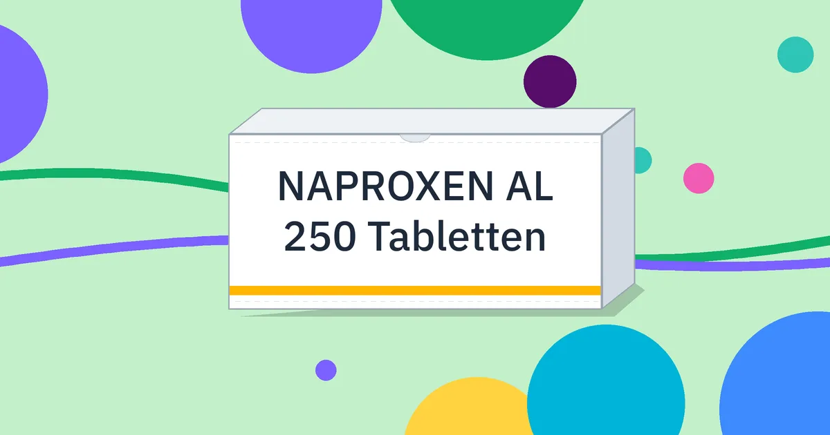 Symbolbild: Packung mit der Aufschrift NAPROXEN AL 250 Tabletten (PZN 04900338) – Verfügbarkeit und Bezug in Apotheken in Frankfurt am Main