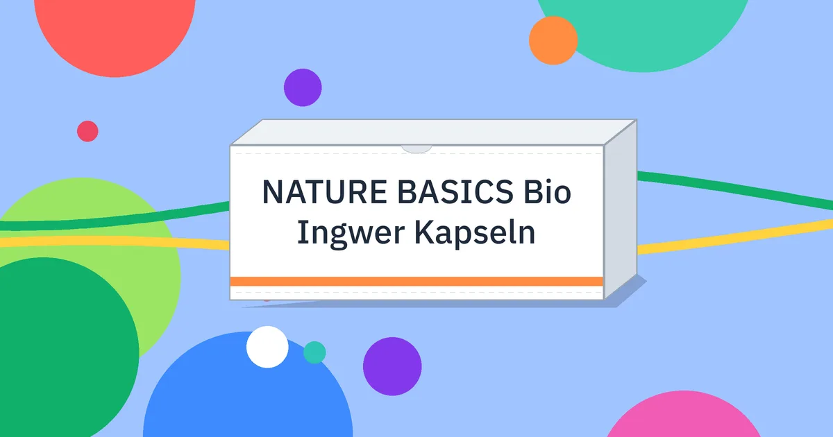 Symbolbild: Packung mit der Aufschrift NATURE BASICS Bio Ingwer Kapseln (PZN 17613853) – Verfügbarkeit und Bezug in Apotheken in Frankfurt am Main