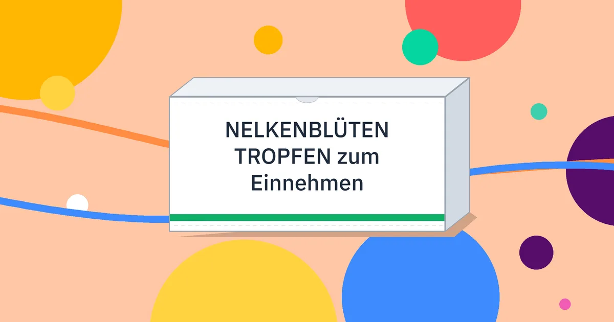 Symbolbild: Packung mit der Aufschrift NELKENBLÜTEN TROPFEN zum Einnehmen (PZN 11365905) – Verfügbarkeit und Bezug in Apotheken in Frankfurt am Main
