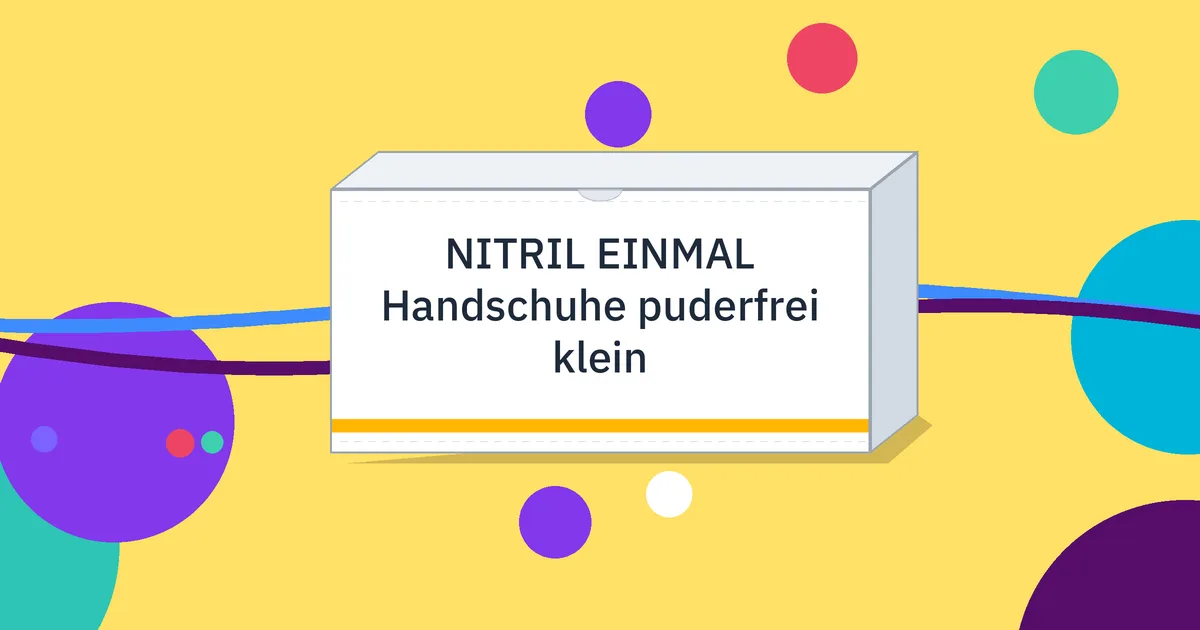 Symbolbild: Packung mit der Aufschrift NITRIL EINMAL Handschuhe puderfrei klein (PZN 06588997) – Verfügbarkeit und Bezug in Apotheken in Frankfurt am Main