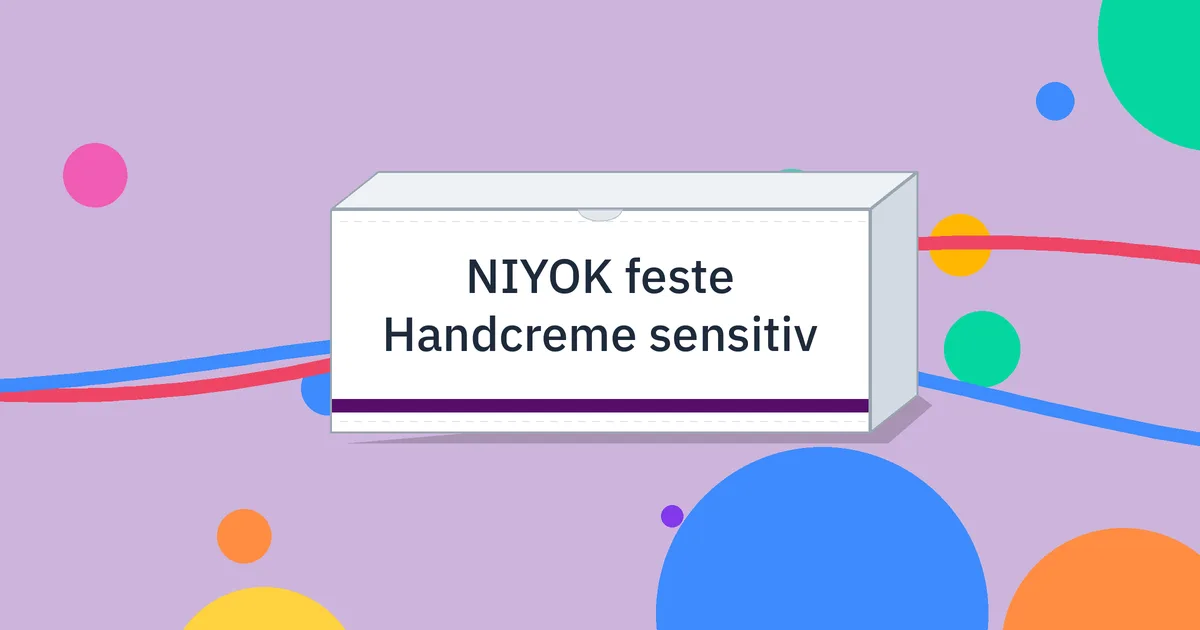 Symbolbild: Packung mit der Aufschrift NIYOK feste Handcreme sensitiv (PZN 18836696) – Verfügbarkeit und Bezug in Apotheken in Frankfurt am Main
