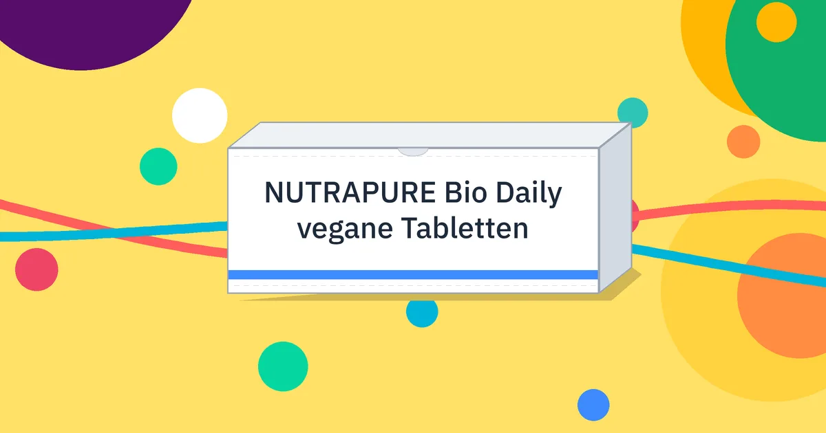 Symbolbild: Packung mit der Aufschrift NUTRAPURE Bio Daily vegane Tabletten (PZN 20118620) – Verfügbarkeit und Bezug in Apotheken in Frankfurt am Main