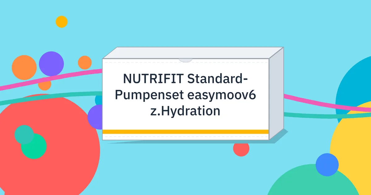 Symbolbild: Packung mit der Aufschrift NUTRIFIT Standard-Pumpenset easymoov6 z.Hydration (PZN 15328485) – Verfügbarkeit und Bezug in Apotheken in Frankfurt am Main