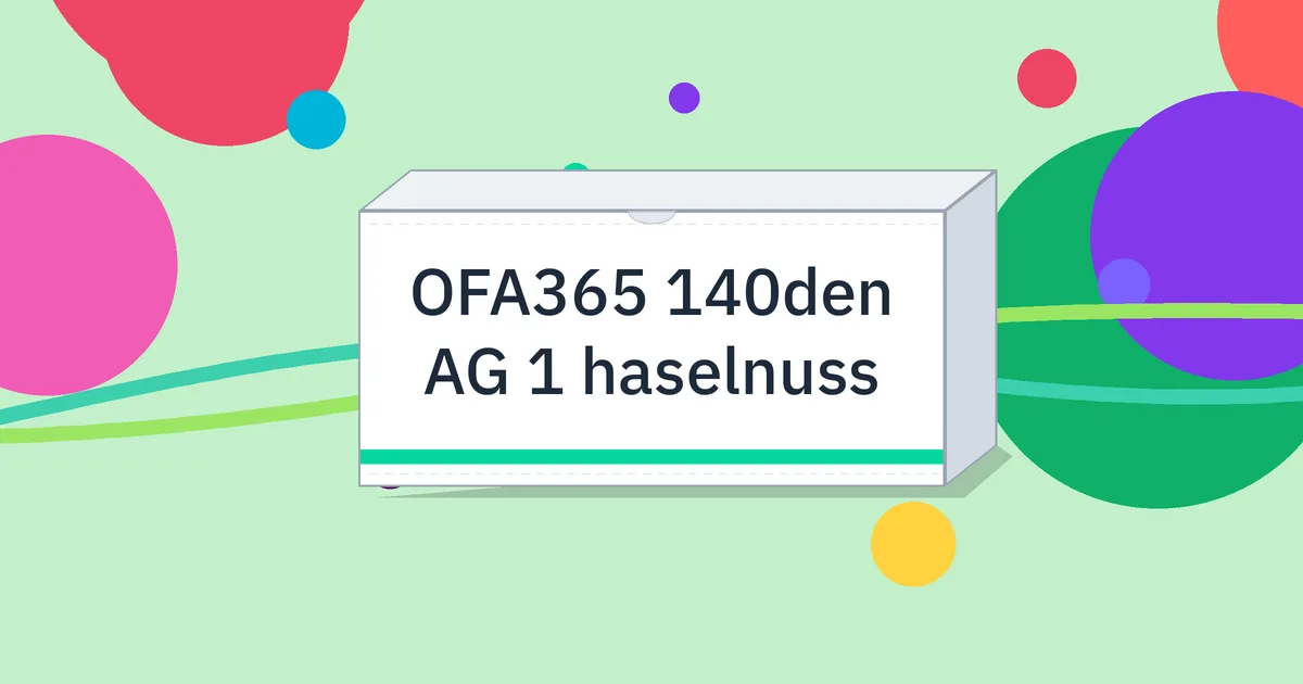 Symbolbild: Packung mit der Aufschrift OFA365 140den AG 1 haselnuss (PZN 16722882) – Verfügbarkeit und Bezug in Apotheken in Frankfurt am Main