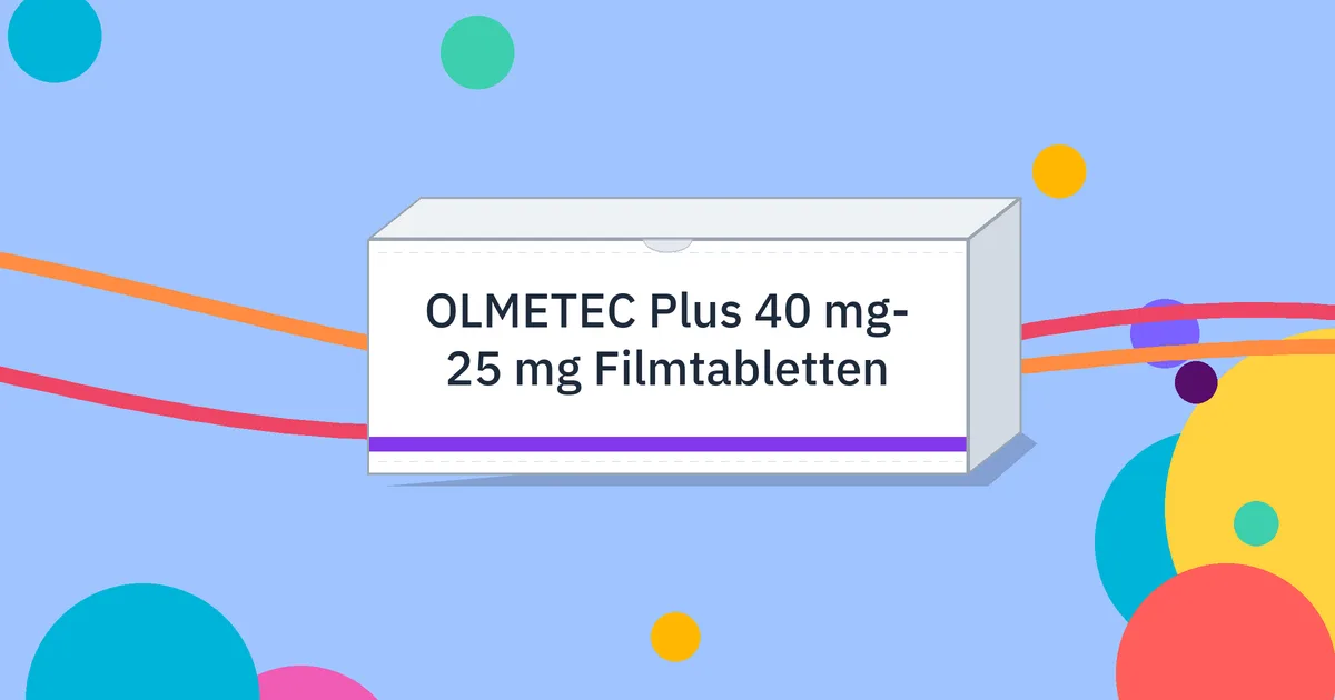 Symbolbild: Packung mit der Aufschrift OLMETEC Plus 40 mg-25 mg Filmtabletten (PZN 03709437) – Verfügbarkeit und Bezug in Apotheken in Frankfurt am Main