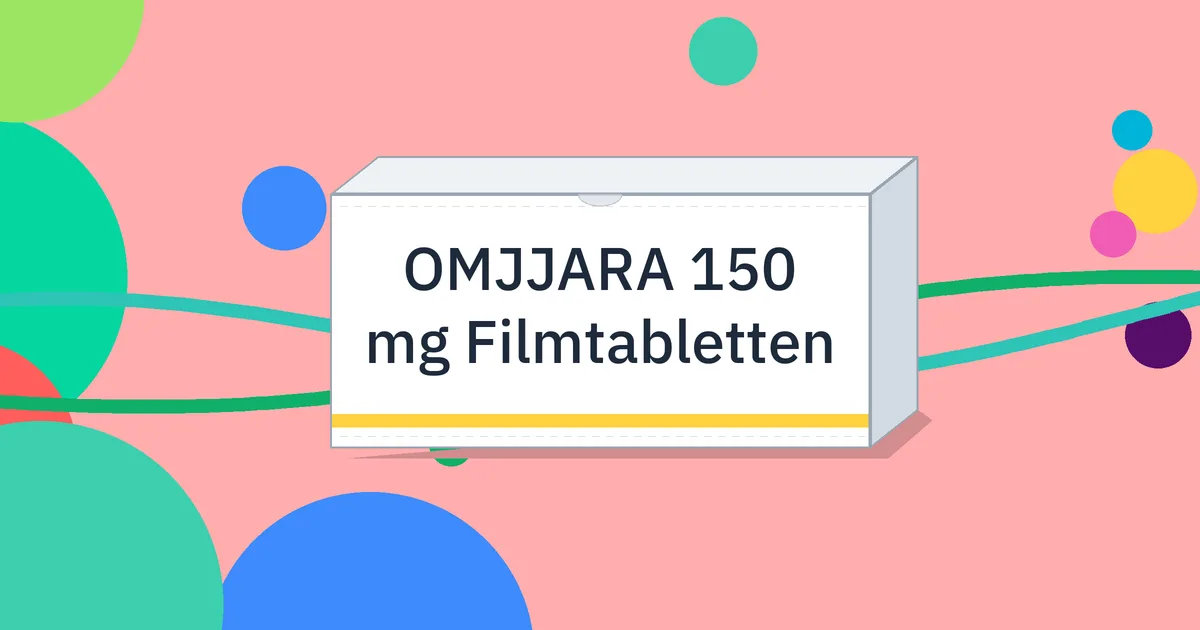 Symbolbild: Packung mit der Aufschrift OMJJARA 150 mg Filmtabletten (PZN 20827210) – Verfügbarkeit und Bezug in Apotheken in Frankfurt am Main
