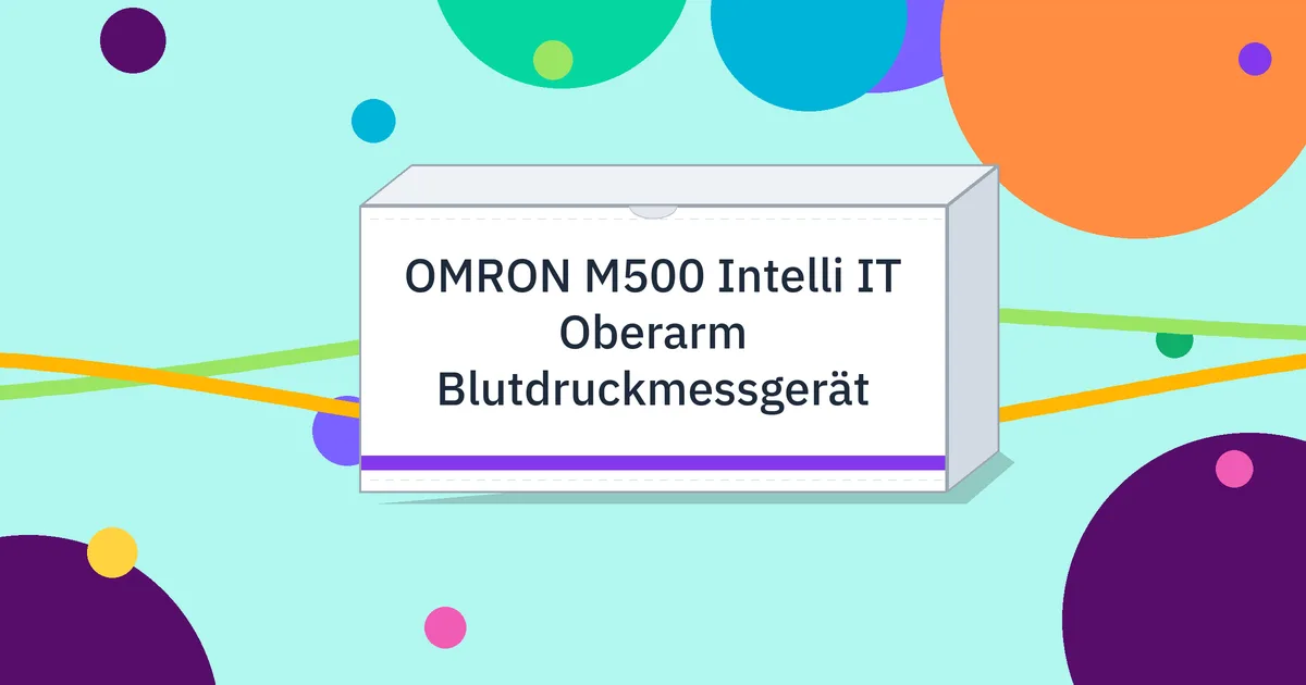 Symbolbild: Packung mit der Aufschrift OMRON M500 Intelli IT Oberarm Blutdruckmessgerät (PZN 15423367) – Verfügbarkeit und Bezug in Apotheken in Frankfurt am Main