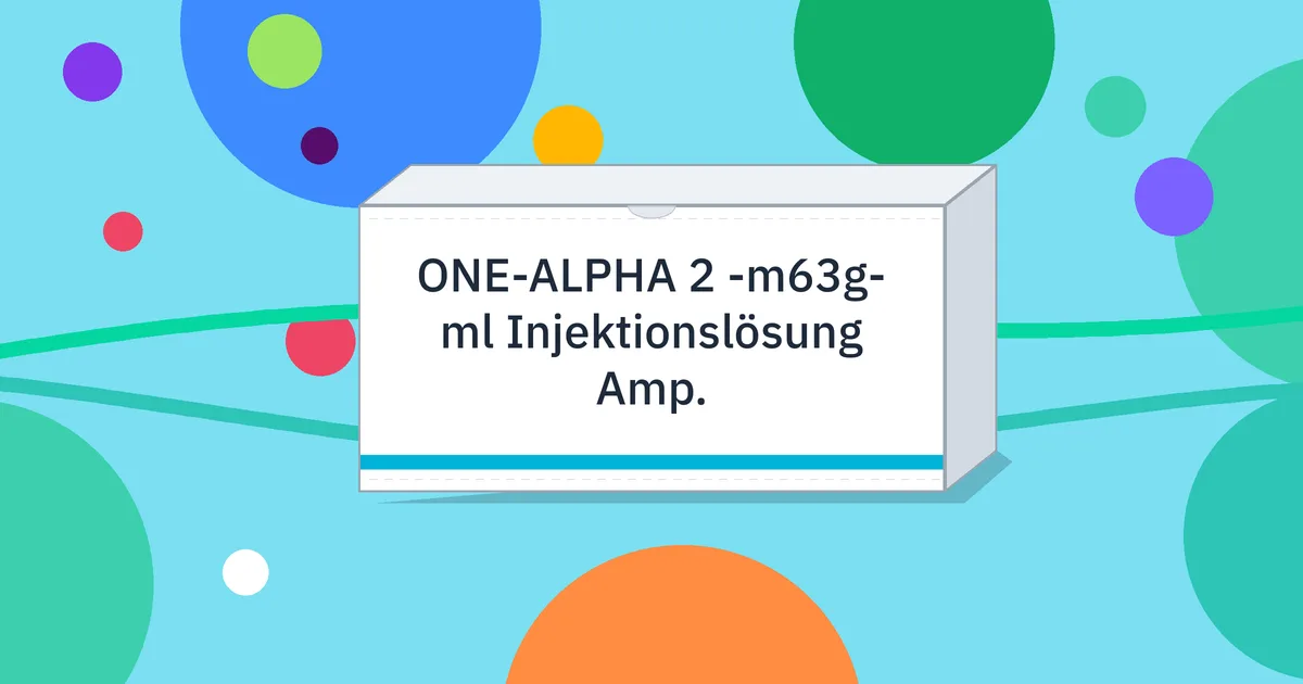 Symbolbild: Packung mit der Aufschrift ONE-ALPHA 2 -m63g-ml Injektionslösung Amp. (PZN 15530376) – Verfügbarkeit und Bezug in Apotheken in Frankfurt am Main