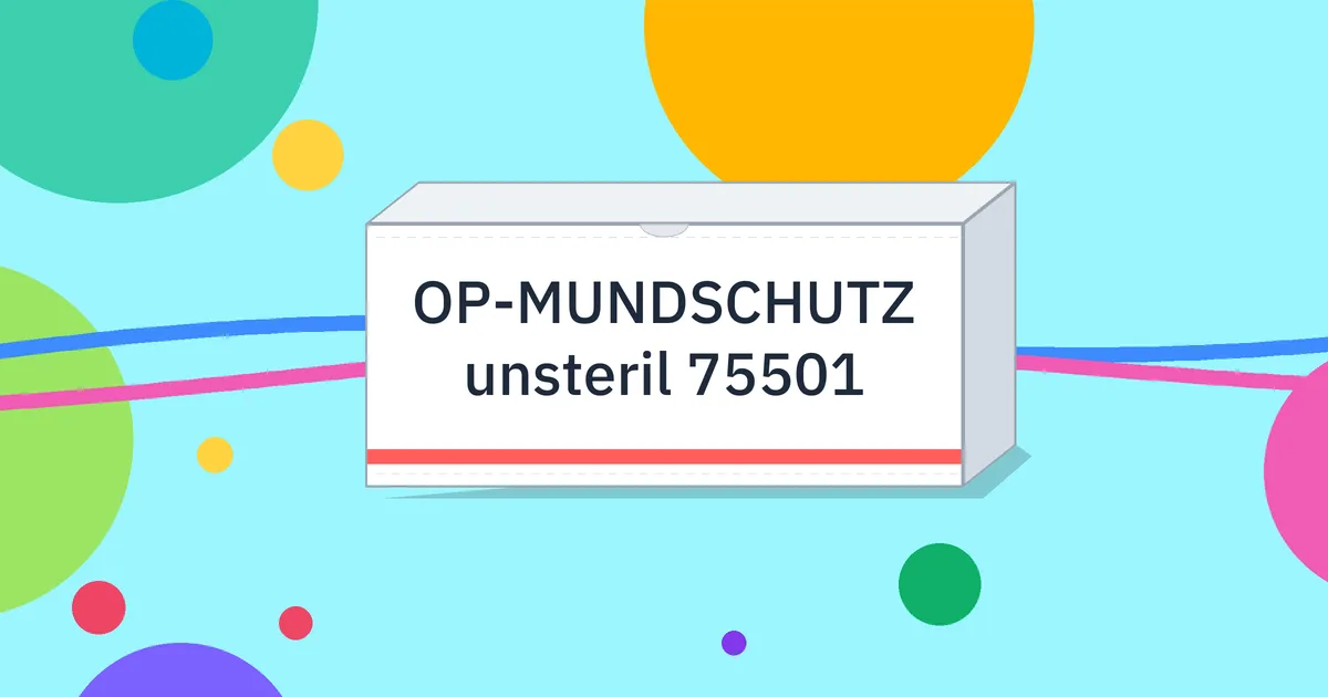 Symbolbild: Packung mit der Aufschrift OP-MUNDSCHUTZ unsteril 75501 (PZN 02208087) – Verfügbarkeit und Bezug in Apotheken in Frankfurt am Main