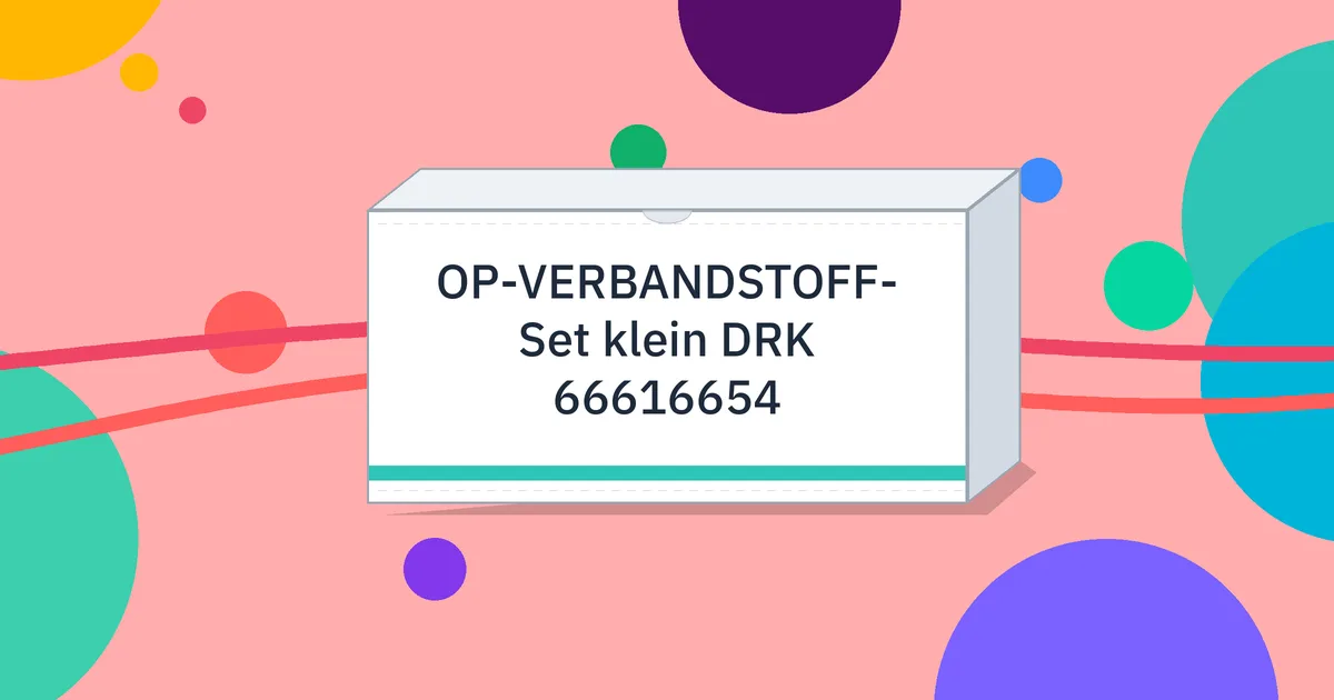 Symbolbild: Packung mit der Aufschrift OP-VERBANDSTOFF-Set klein DRK 66616654 (PZN 20207803) – Verfügbarkeit und Bezug in Apotheken in Frankfurt am Main