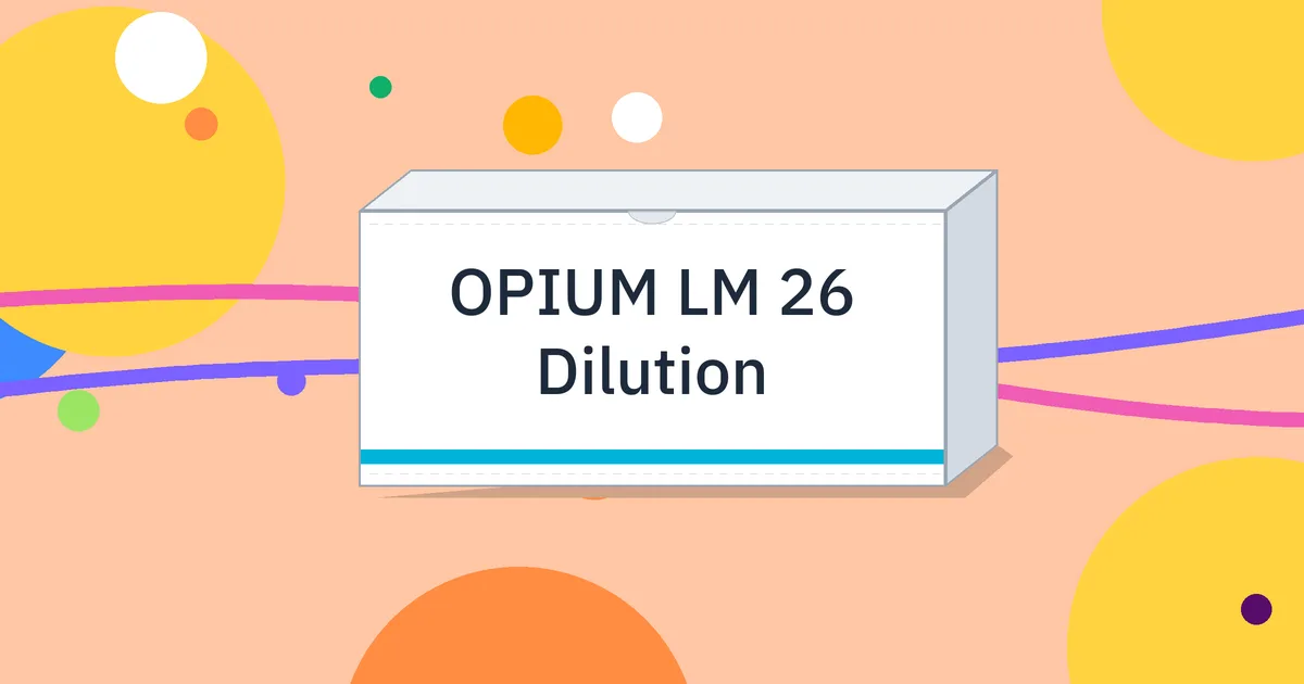 Symbolbild: Packung mit der Aufschrift OPIUM LM 26 Dilution (PZN 12972286) – Verfügbarkeit und Bezug in Apotheken in Frankfurt am Main