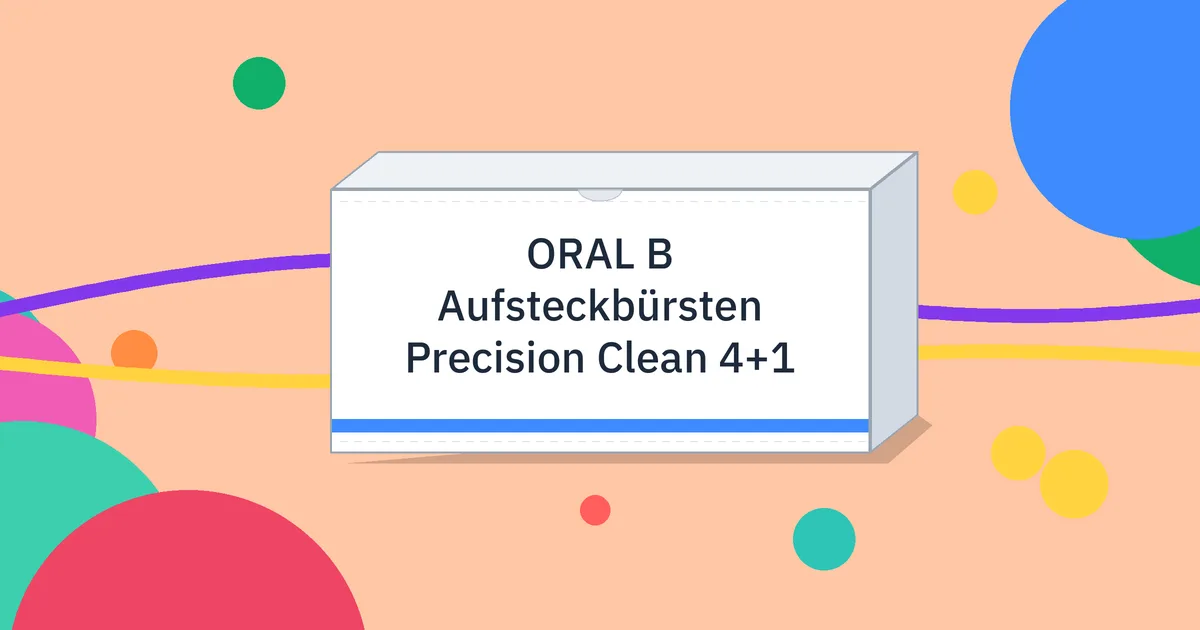 Symbolbild: Packung mit der Aufschrift ORAL B Aufsteckbürsten Precision Clean 4+1 (PZN 07775632) – Verfügbarkeit und Bezug in Apotheken in Frankfurt am Main