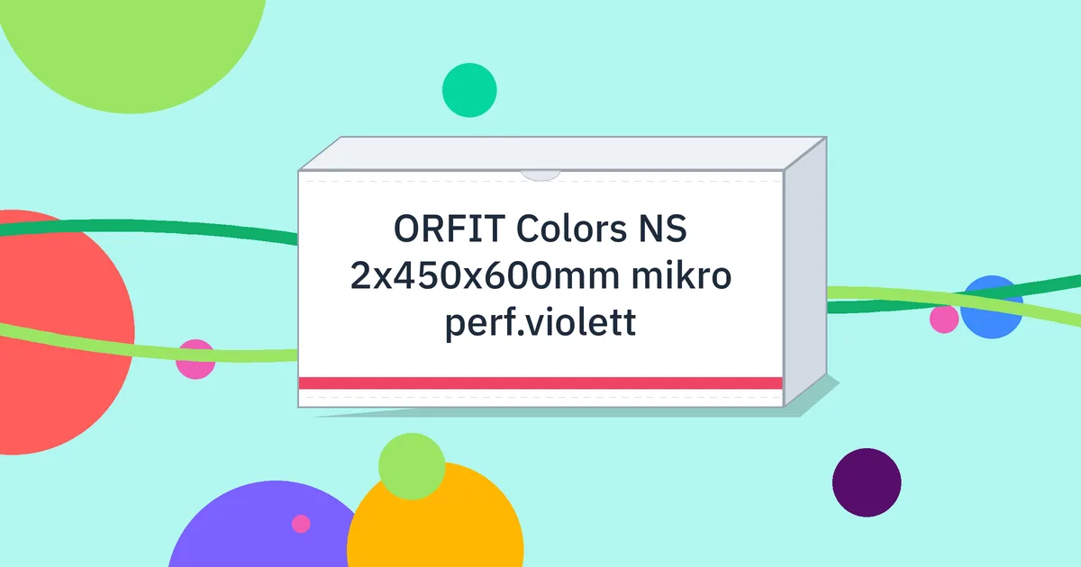 Symbolbild: Packung mit der Aufschrift ORFIT Colors NS 2x450x600mm mikro perf.violett (PZN 19396940) – Verfügbarkeit und Bezug in Apotheken in Frankfurt am Main