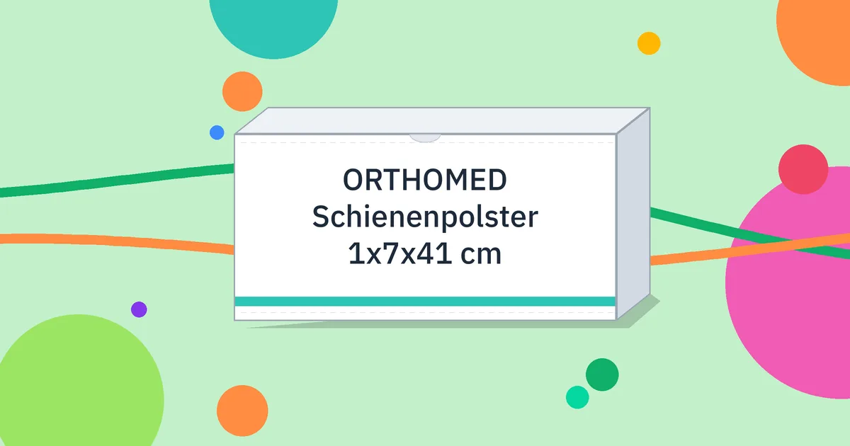 Symbolbild: Packung mit der Aufschrift ORTHOMED Schienenpolster 1x7x41 cm (PZN 03450583) – Verfügbarkeit und Bezug in Apotheken in Frankfurt am Main