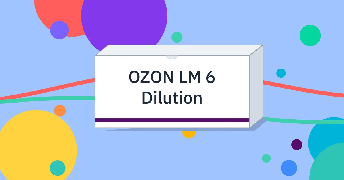 Symbolbild: Packung mit der Aufschrift OZON LM 6 Dilution (PZN 12974397) – Verfügbarkeit und Bezug in Apotheken in Frankfurt am Main