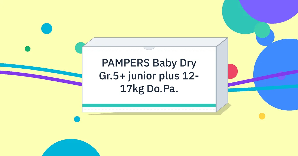 Symbolbild: Packung mit der Aufschrift PAMPERS Baby Dry Gr.5+ junior plus 12-17kg Do.Pa. (PZN 16736944) – Verfügbarkeit und Bezug in Apotheken in Frankfurt am Main
