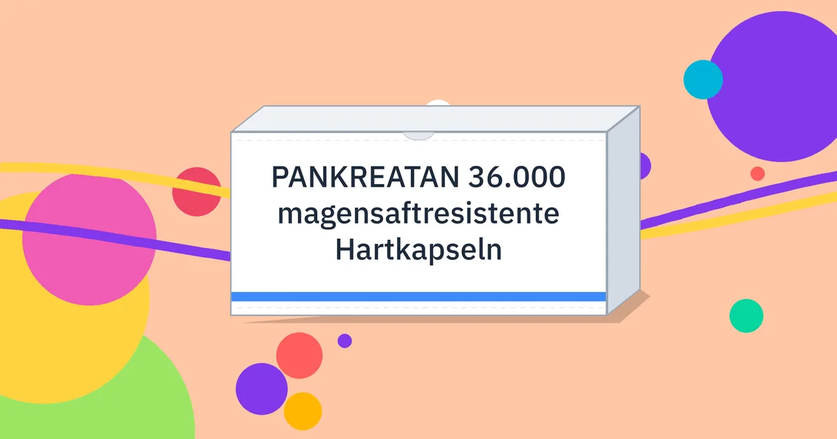 Symbolbild: Packung mit der Aufschrift PANKREATAN 36.000 magensaftresistente Hartkapseln (PZN 07322149) – Verfügbarkeit und Bezug in Apotheken in Frankfurt am Main