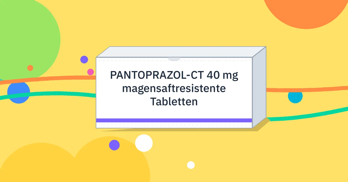 Symbolbild: Packung mit der Aufschrift PANTOPRAZOL-CT 40 mg magensaftresistente Tabletten (PZN 01271876) – Verfügbarkeit und Bezug in Apotheken in Frankfurt am Main
