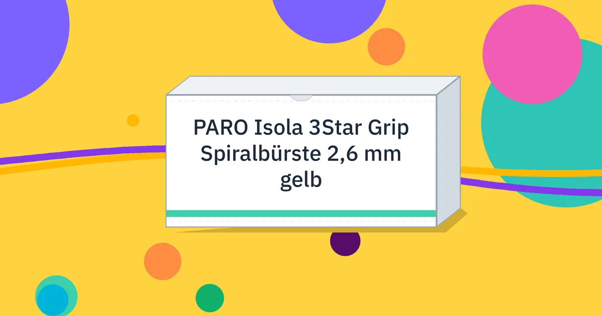Symbolbild: Packung mit der Aufschrift PARO Isola 3Star Grip Spiralbürste 2,6 mm gelb (PZN 03567931) – Verfügbarkeit und Bezug in Apotheken in Frankfurt am Main