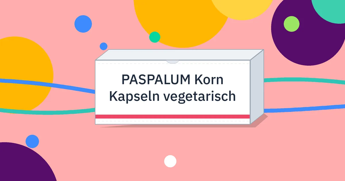 Symbolbild: Packung mit der Aufschrift PASPALUM Korn Kapseln vegetarisch (PZN 06304770) – Verfügbarkeit und Bezug in Apotheken in Frankfurt am Main