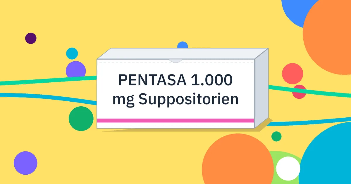 Symbolbild: Packung mit der Aufschrift PENTASA 1.000 mg Suppositorien (PZN 01978009) – Verfügbarkeit und Bezug in Apotheken in Frankfurt am Main